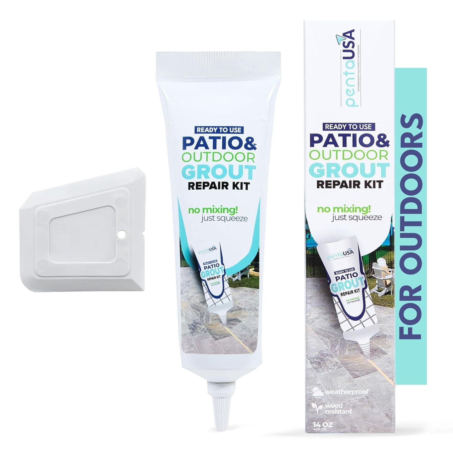 Outdoor Grout - Premixed Patio Grout in a Tube, Ready to Use Polymeric ...