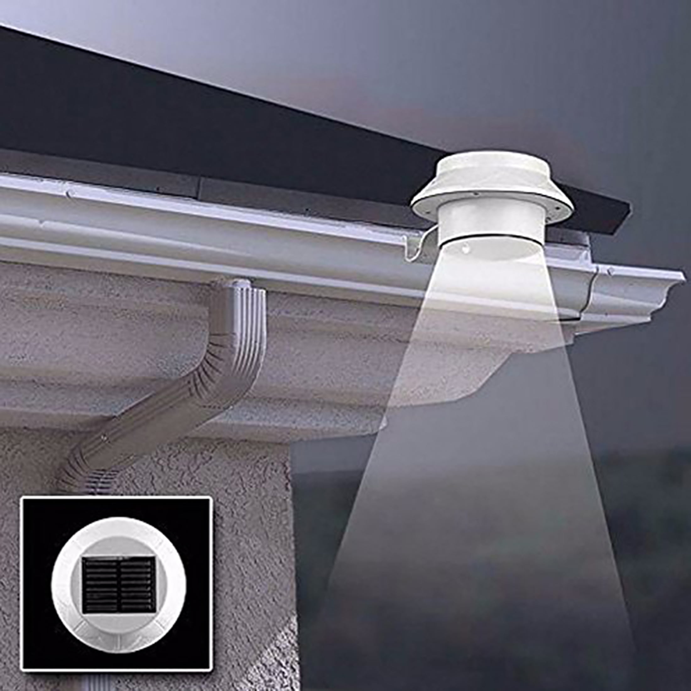 Outdoor Gutter Lights, 6 Pack Cool White Solar Security Gutter Lights ...