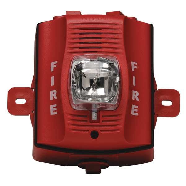 Outdoor H/S,Wall,2-Wire,Hi Candela,Red SYSTEM SENSOR P2RHK-120 ...