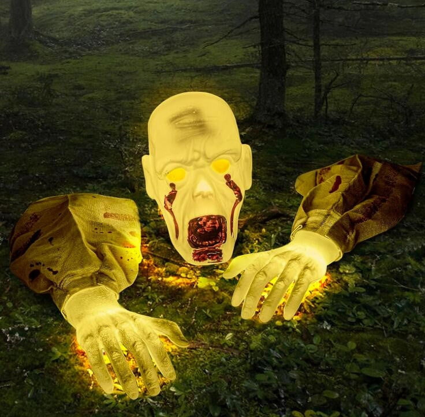 Outdoor Halloween Decorations Realistic Arms & Face With Stakes ...