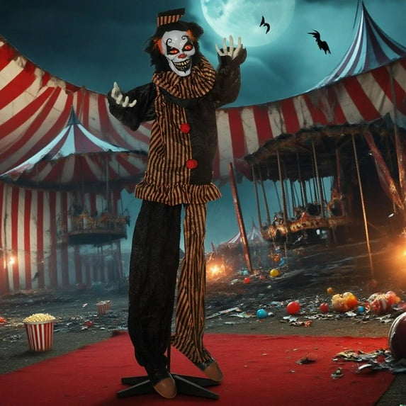 Outdoor Halloween Decorations Talking Circus Clown, Animatronic ...