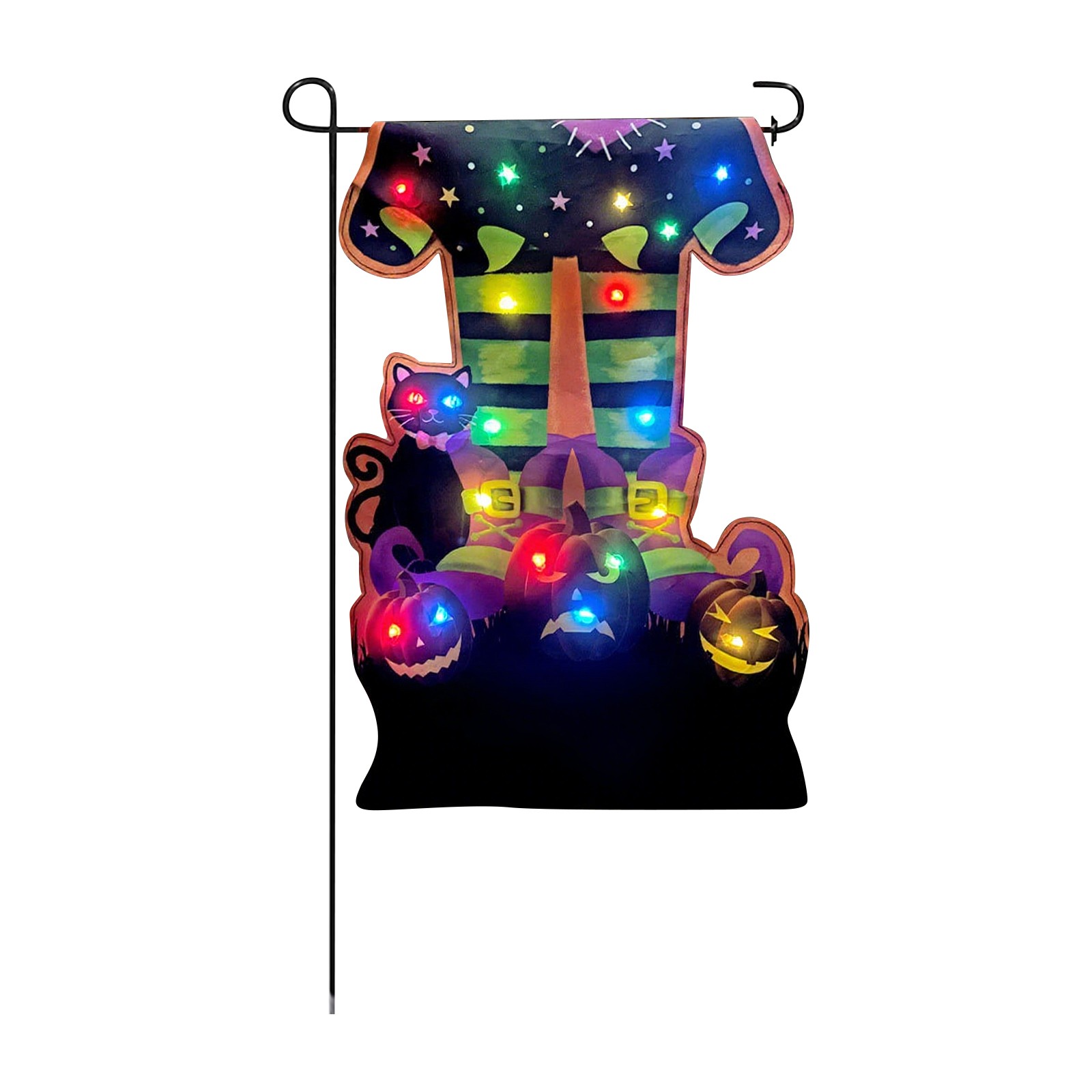 Outdoor Halloween Illuminated Garden Flags, Led Solar-Powered Yard ...