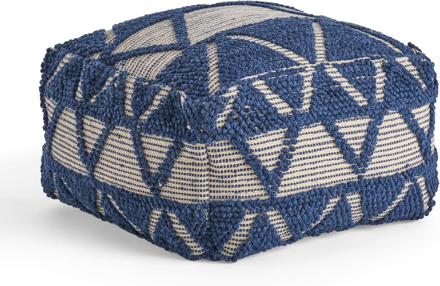 Outdoor Handcrafted Water-Resistant Fabric Cylinder Pouf Ottoman Foot ...