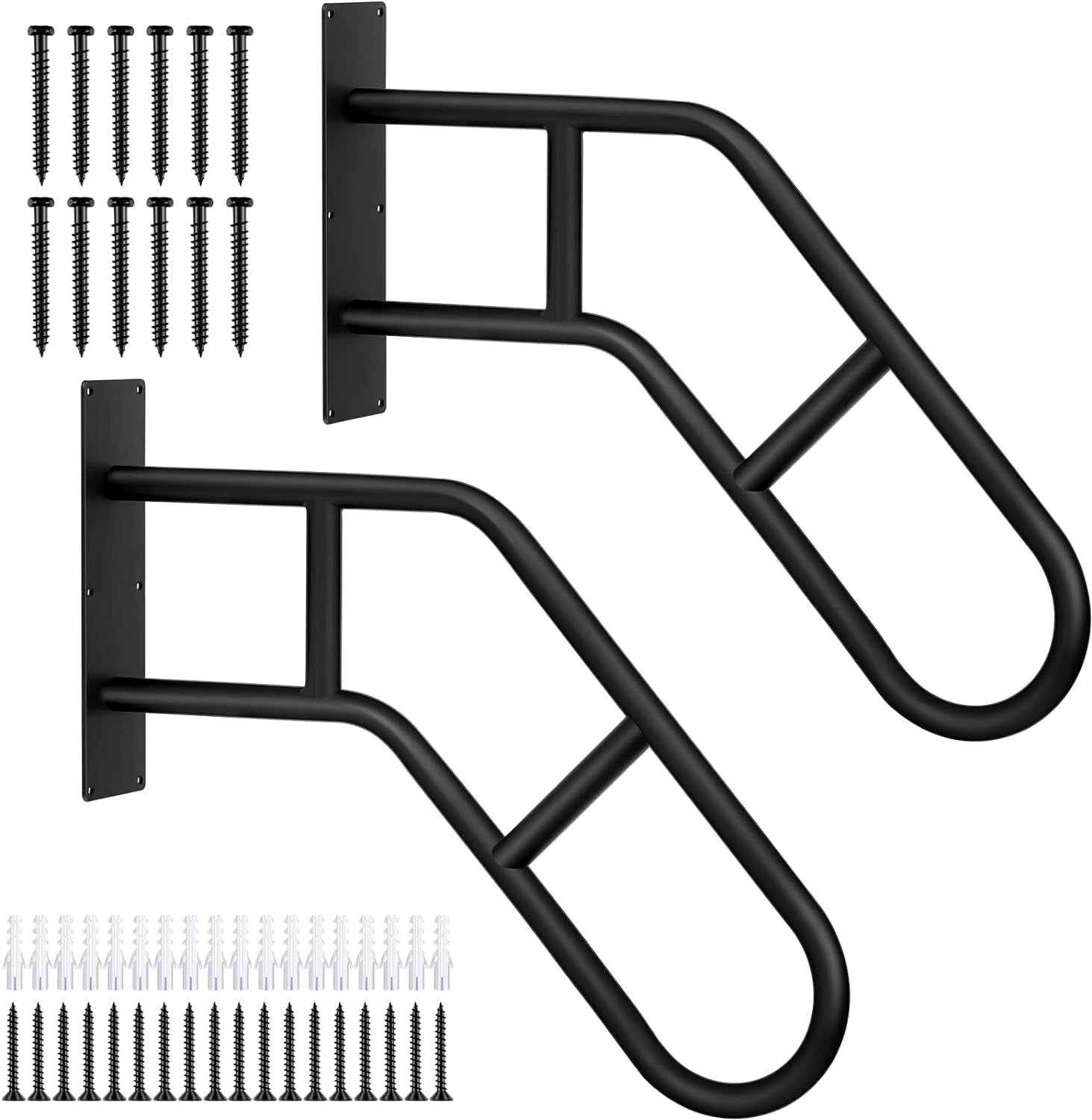 Outdoor Handrail for 1-3 Step Stairs Wall Mount Hand Rail Garage ...