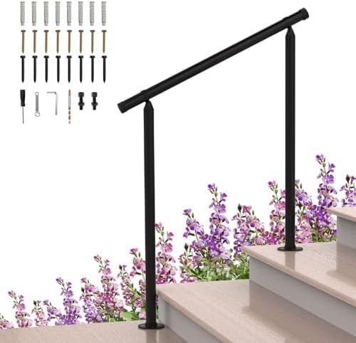 Outdoor Handrail,Stair Handrail,Metal Handrails with Installation Kit ...