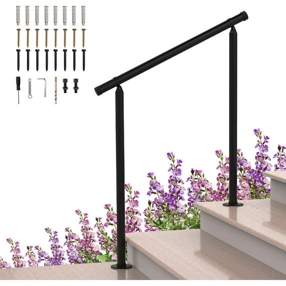 Outdoor Handrail,Stair Handrail,Metal Handrails with Installation Kit ...