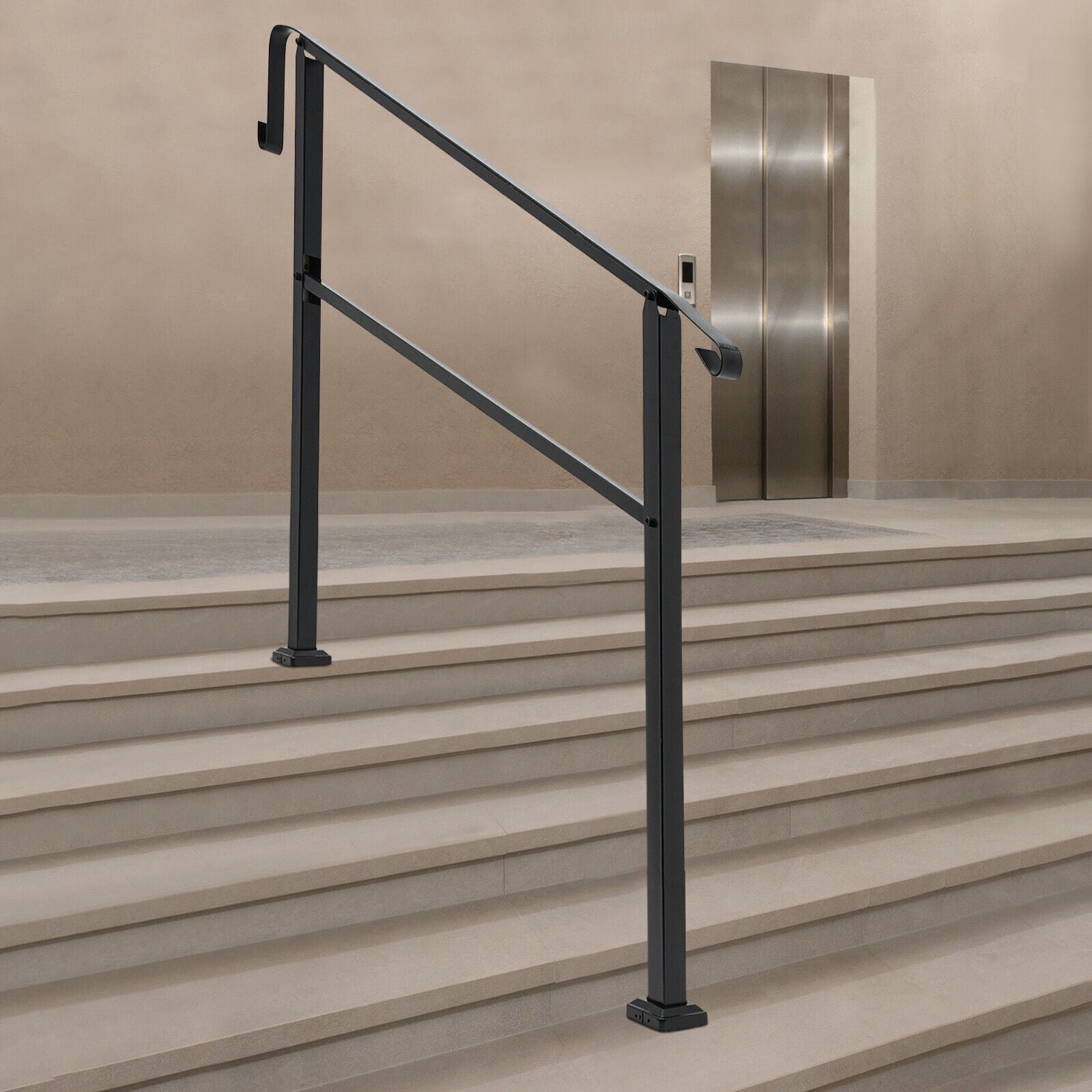 Outdoor Handrail Stair Safety Hand Rail Stair Railing Freestanding Fits ...
