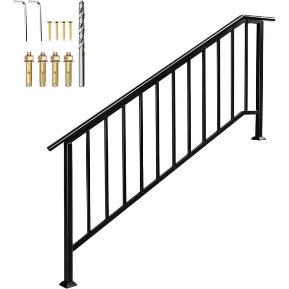 Outdoor Handrail, Step Stair Handrail, Wrought Mattle Iron Stair ...