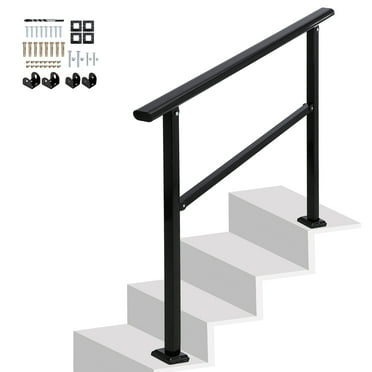 Teedor Handrails for Outdoor Steps, Stair Handrail Fits 6 to 7 Steps ...