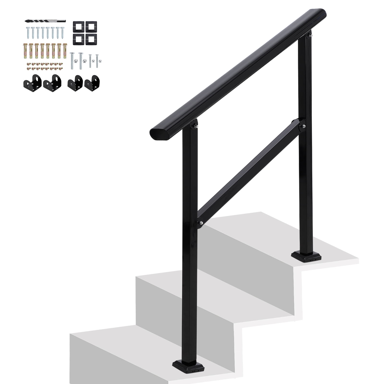 Outdoor Handrails Fits 1 to 5 Steps,Adjustable Height Stair Handrail 27 ...