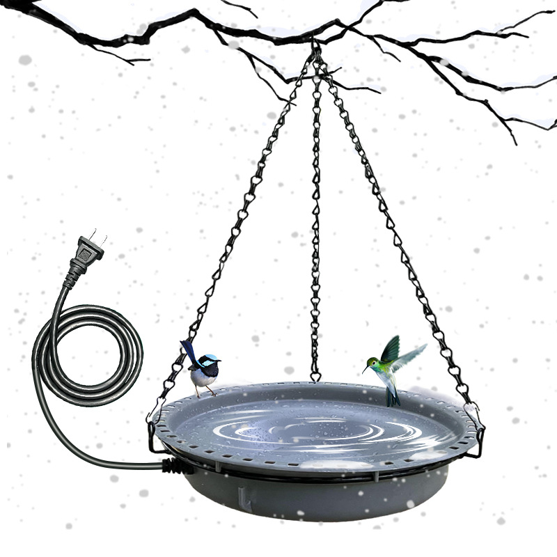 Outdoor Hanging Bird Bath Heating Us Standard Heating Plastic Basin ...
