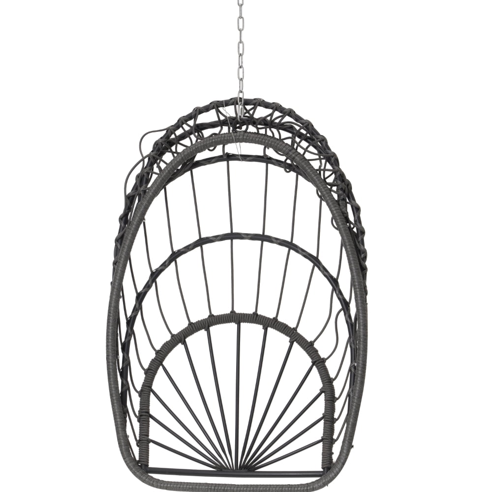 Outdoor Hanging Egg Swing Chair with Rattan Weaving and Solid Wood ...