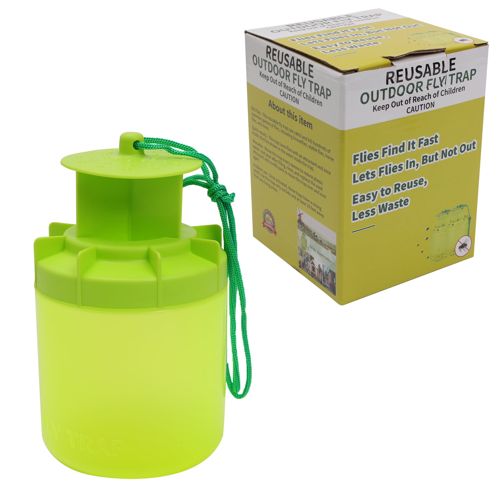 Outdoor Hanging Fly Bag Trap Reusable Fly Catcher Cage Pests Trap ...