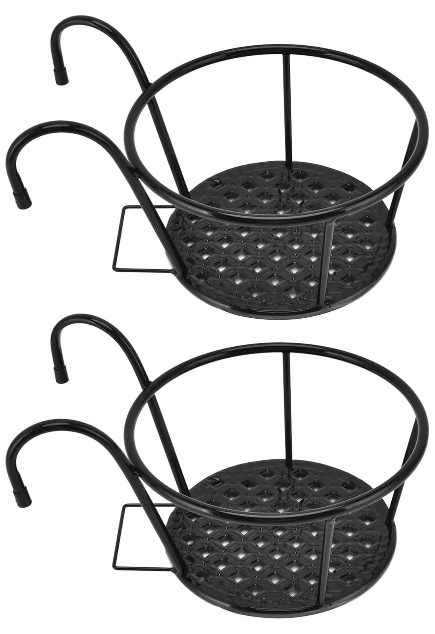 Outdoor Hanging Planters, 2 Pieces Railing Hanging Planter Holder ...