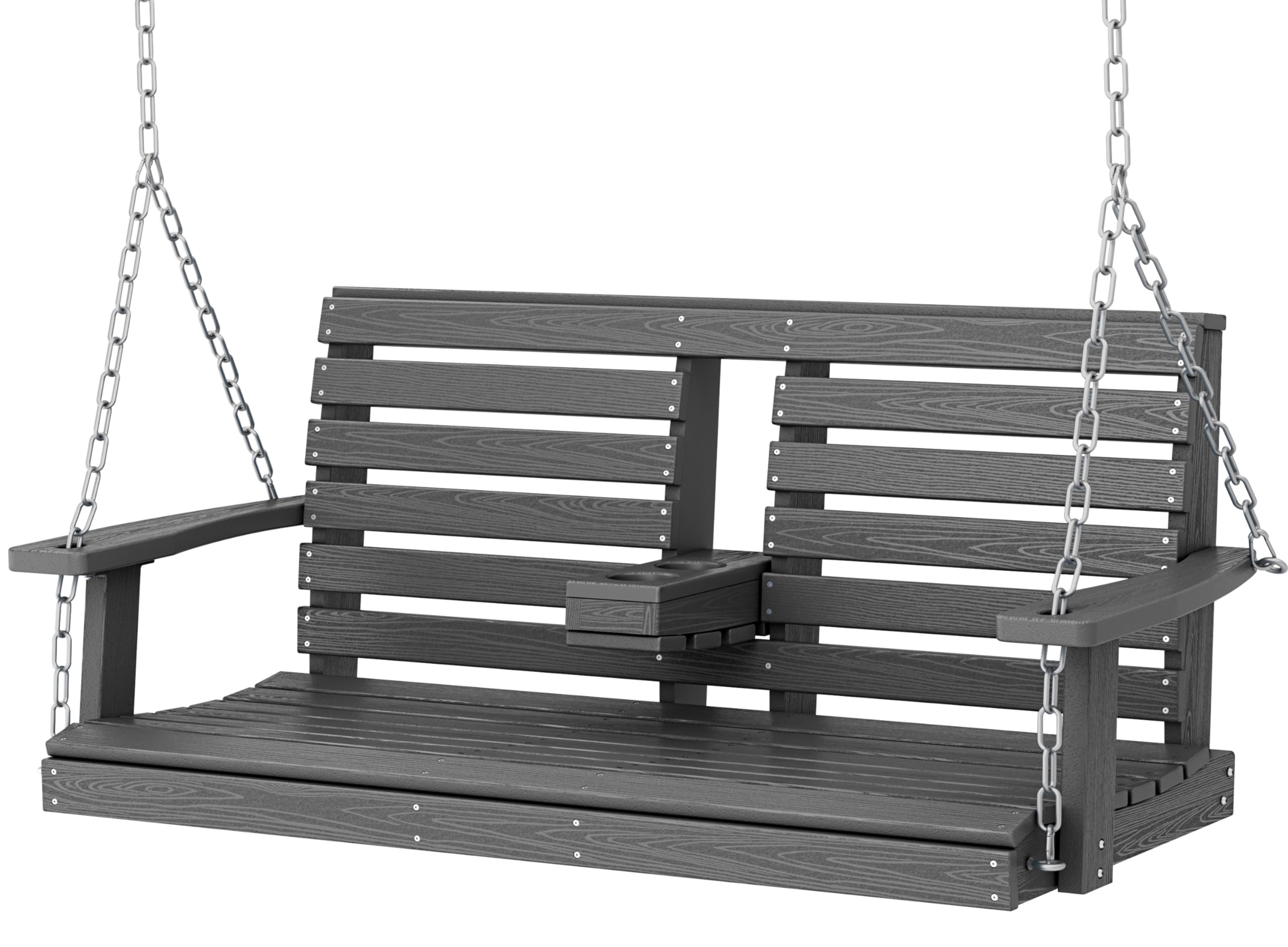 Outdoor Hanging Porch Swing for 2 Persons, Patio Bench with Flip Down ...