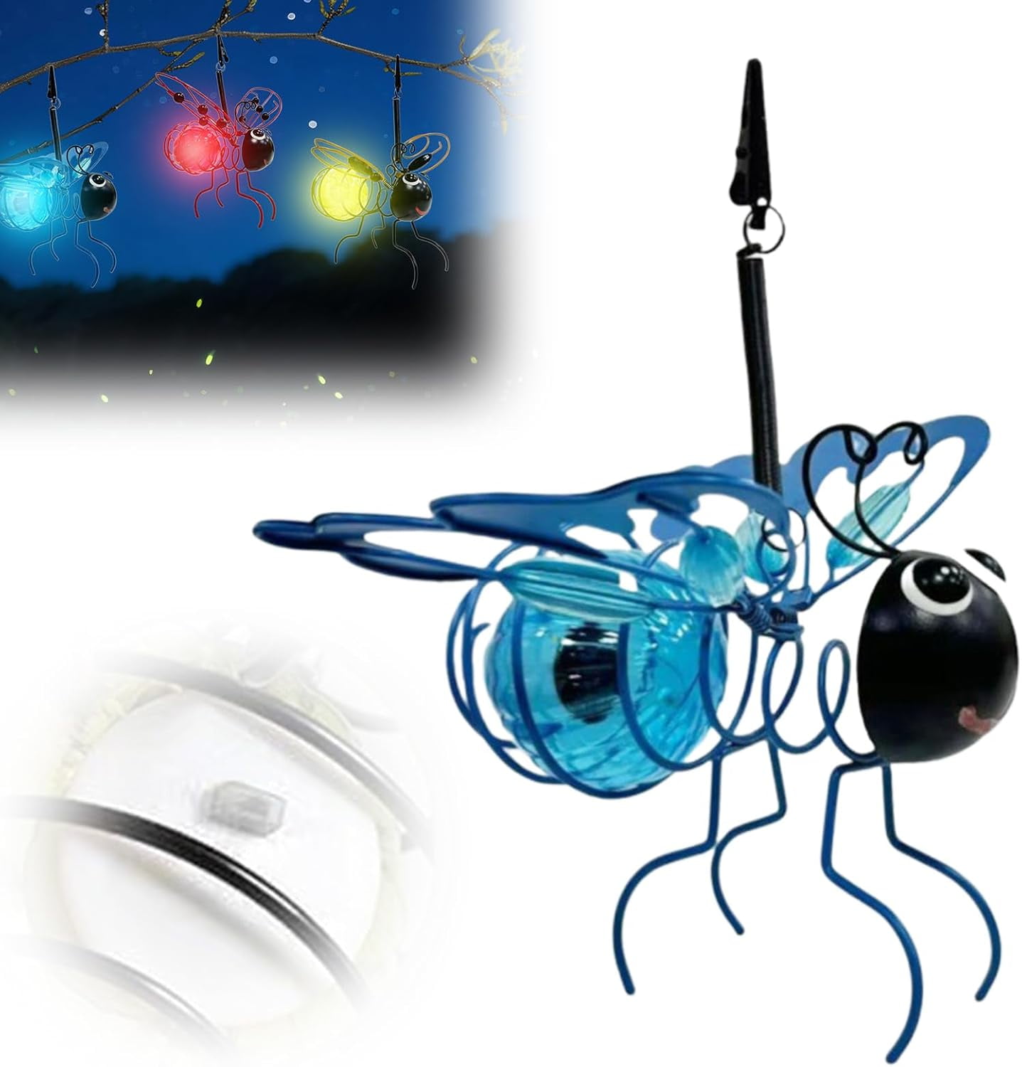 Outdoor Hanging Solar Bee Light, 2025 New Solar Bee Lights Decor for ...