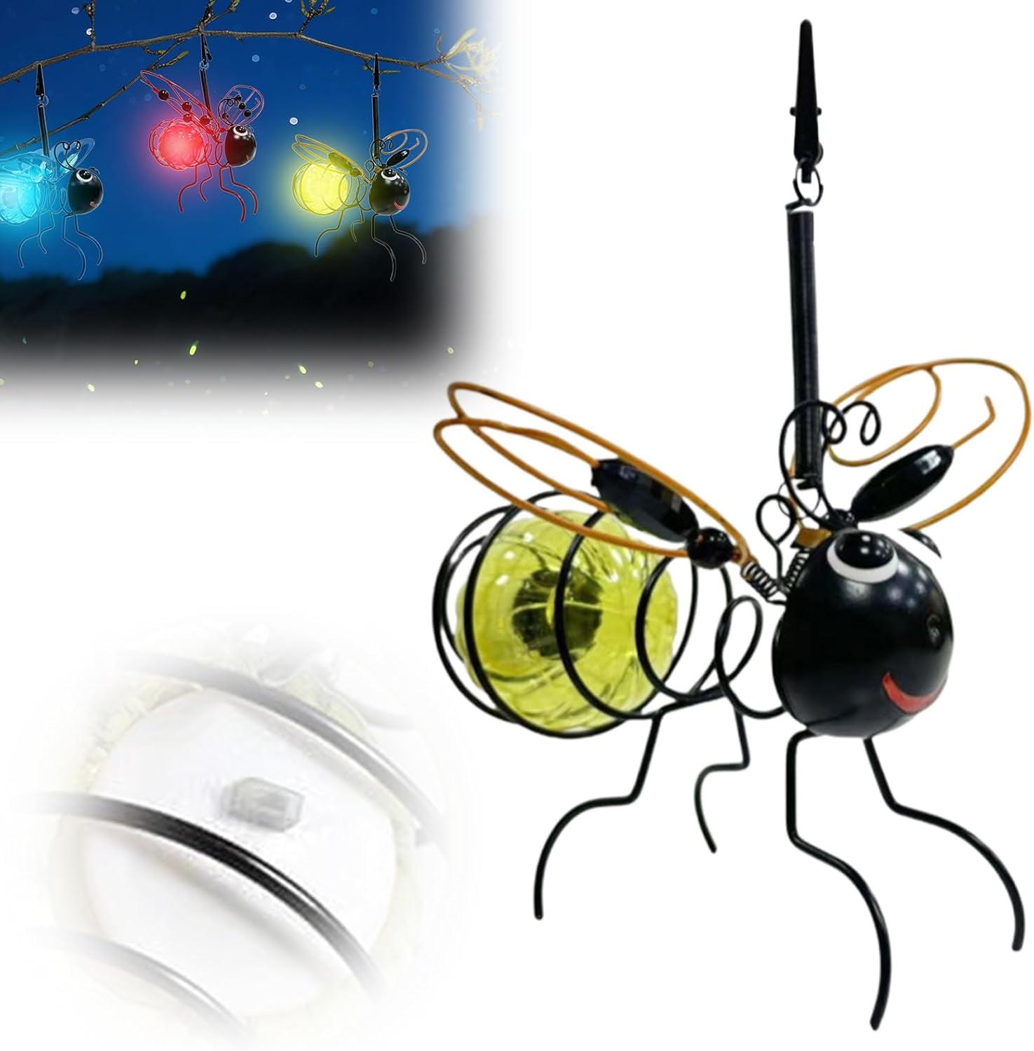 Outdoor Hanging Solar Bee Light, 2025 New Solar Bee Lights Decor for ...