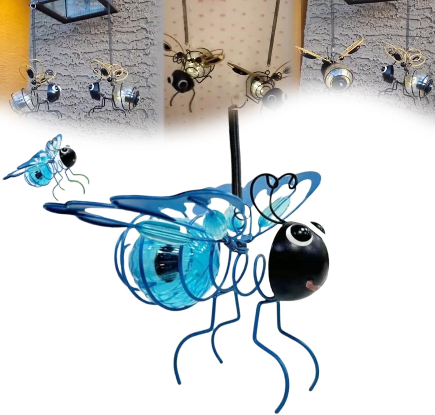 Outdoor Hanging Solar Bee Light, 2025 New Solar Hanging Insect ...