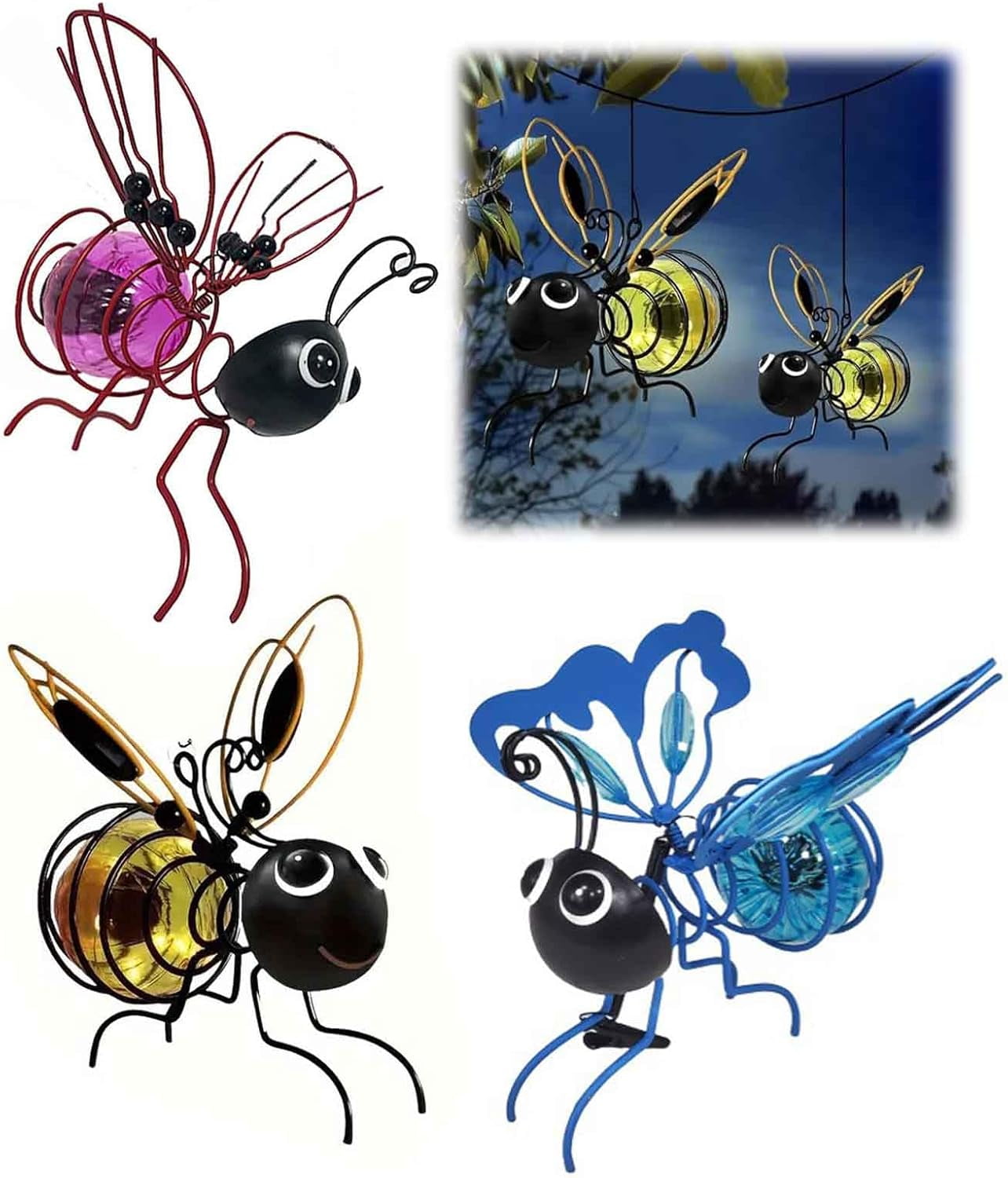 Outdoor Hanging Solar Bee Light, Solar Bee Lights Outdoor, Waterproof ...