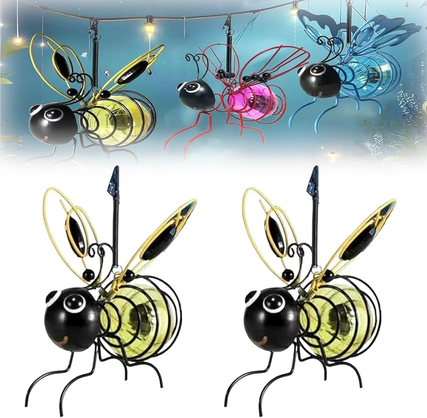 Outdoor Hanging Solar Bee Light,Solar Bees Lights Outdoor, 2025 New ...