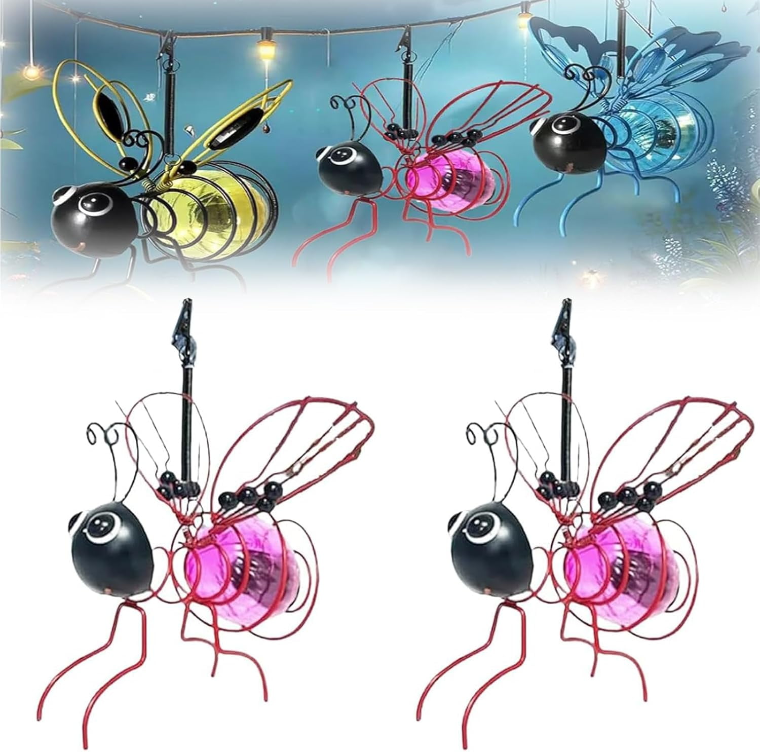 Outdoor Hanging Solar Bee Light,Solar Bees Lights Outdoor, 2025 New ...