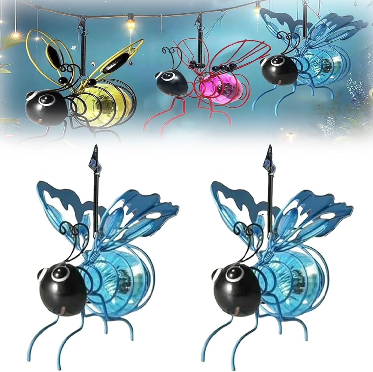 Outdoor Hanging Solar Bee Light,Solar Bees Lights Outdoor, 2025 New ...