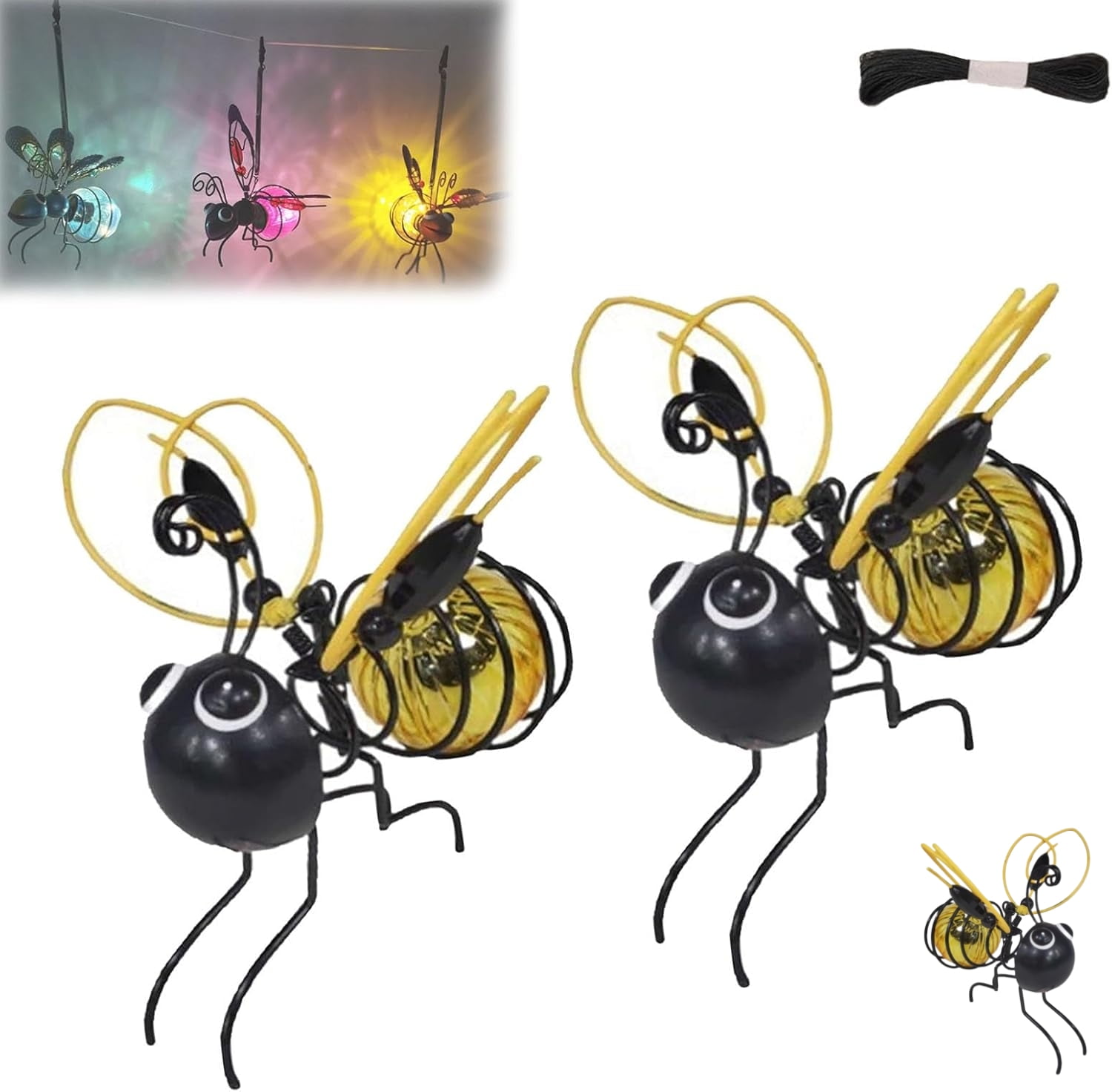 Outdoor Hanging Solar Bee Light, Solar Garden Bees, Solars Powered ...