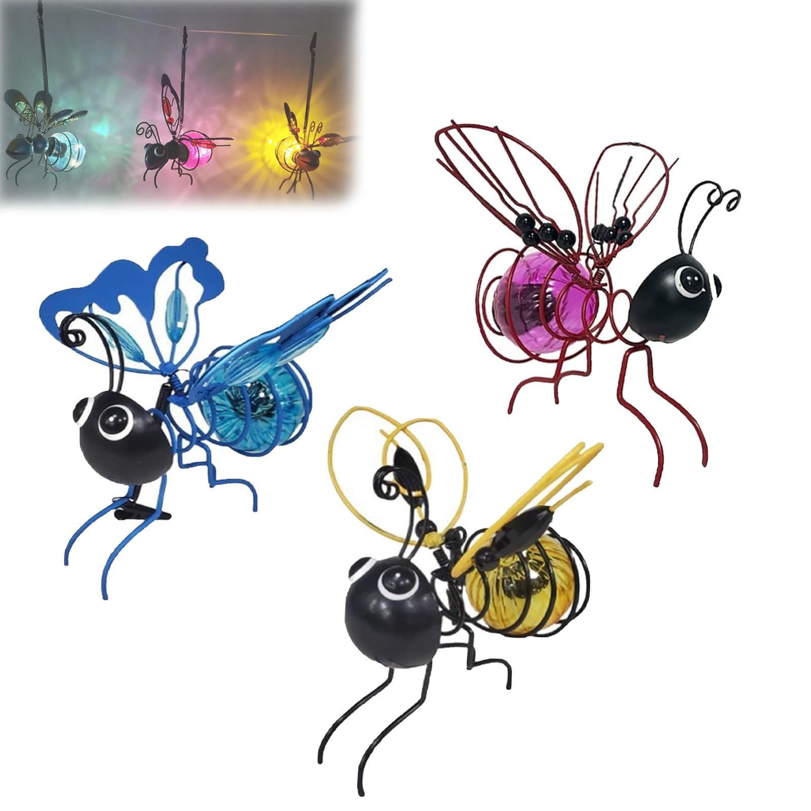Outdoor Hanging Solar Bee Light, Solar Garden Bees, Solars Powered ...