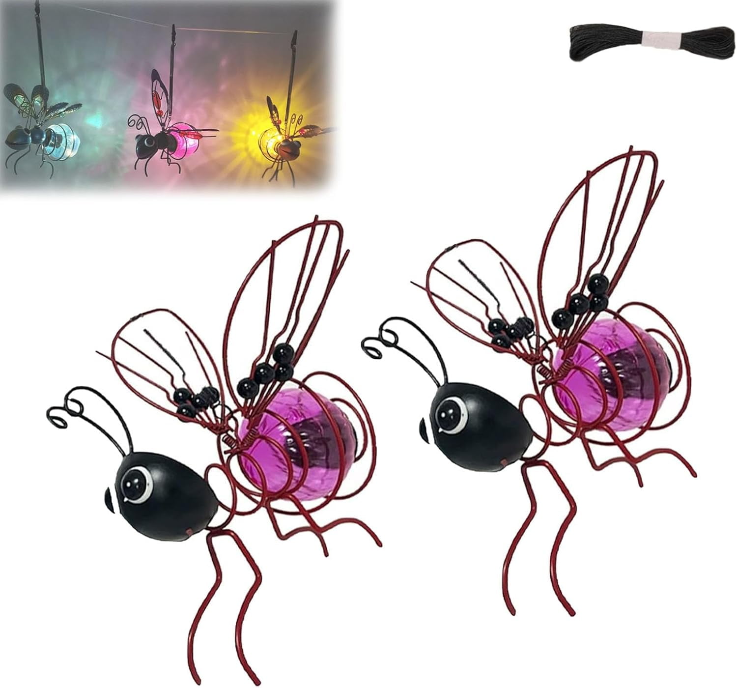 Outdoor Hanging Solar Bee Light, Solar Garden Bees, Solars Powered ...