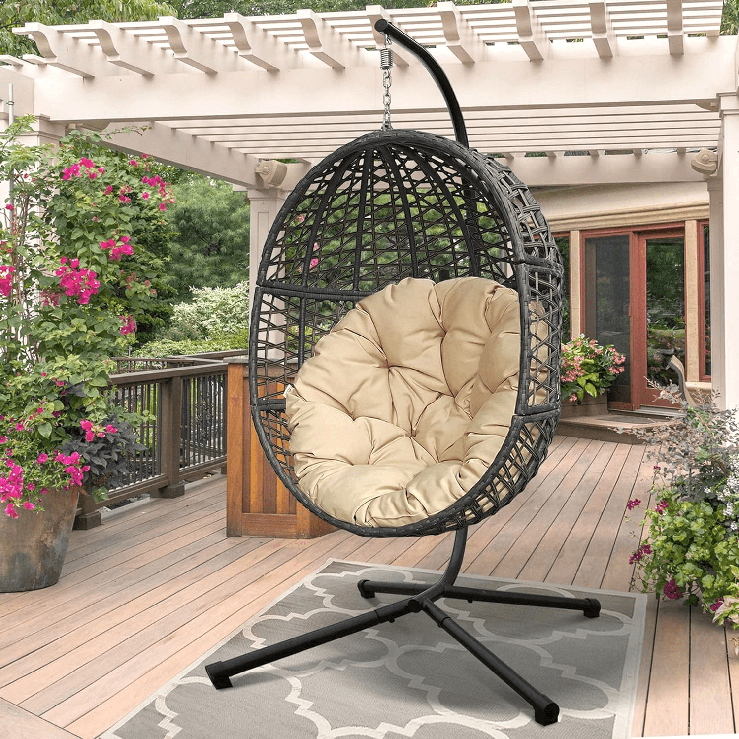 Hanging Egg Chair With Stand Outdoor