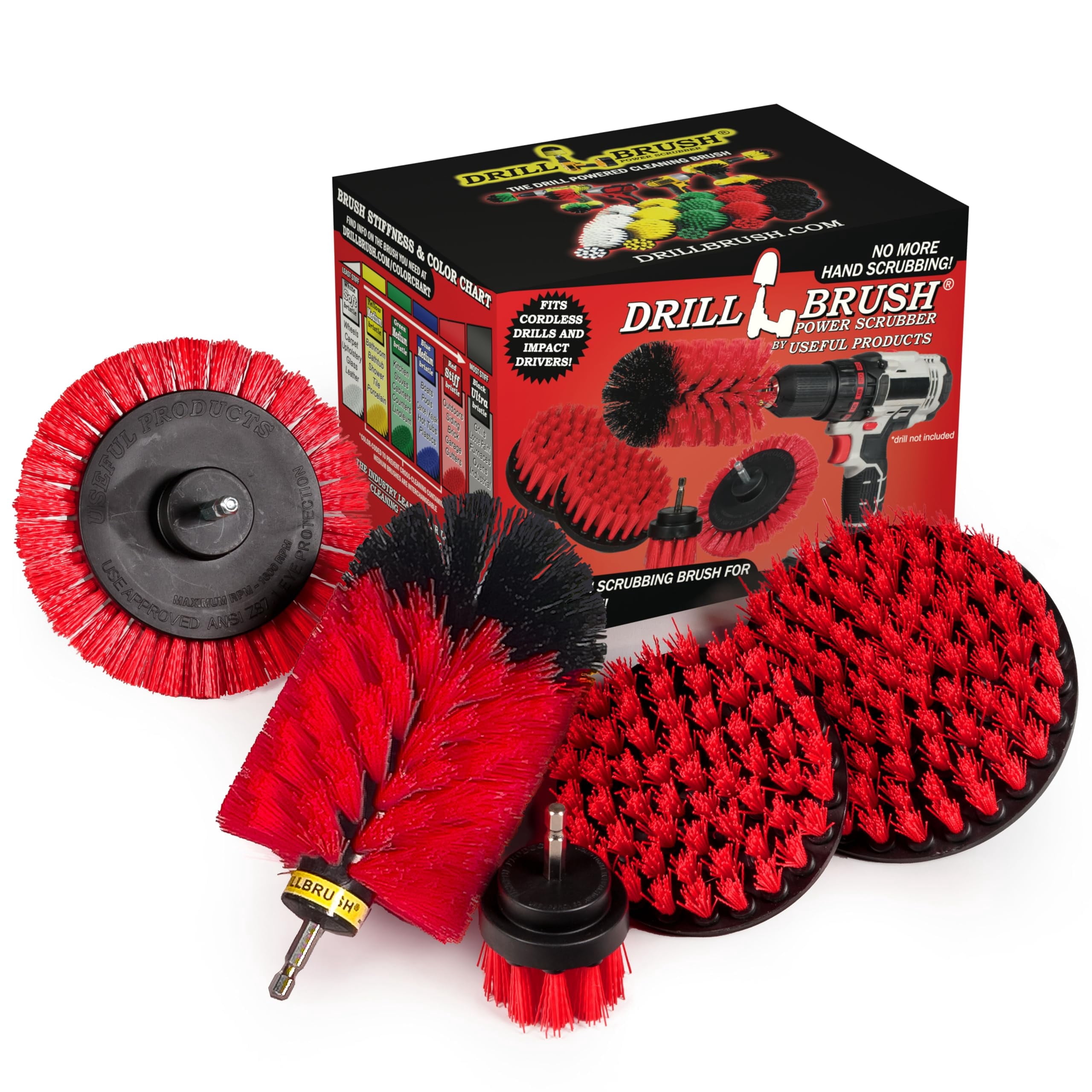 Outdoor Hard Bristle Crevice Cleaning Brush Set - Pressure Washer ...