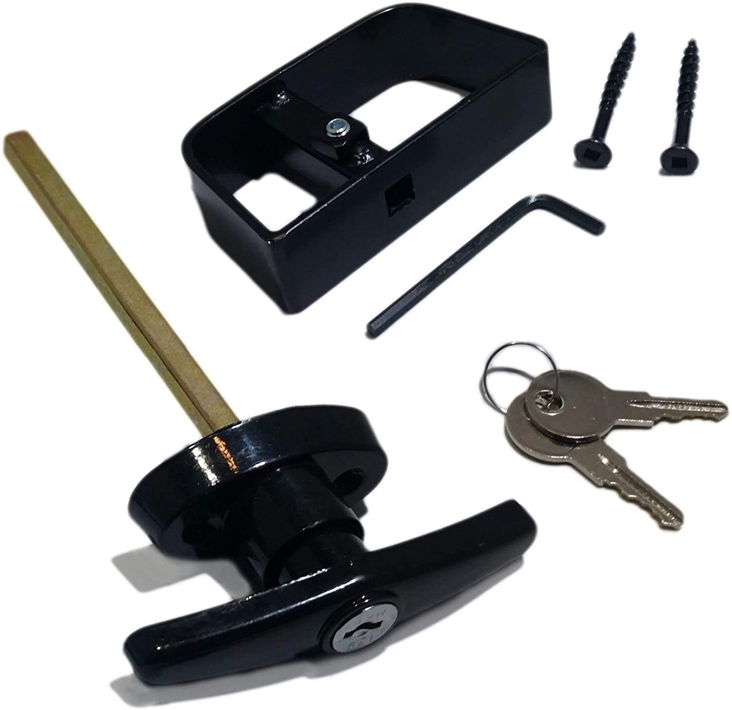 Outdoor Hardware Shed Door T-Handle Lock Kit - Longer 5-1/2" Stem ...