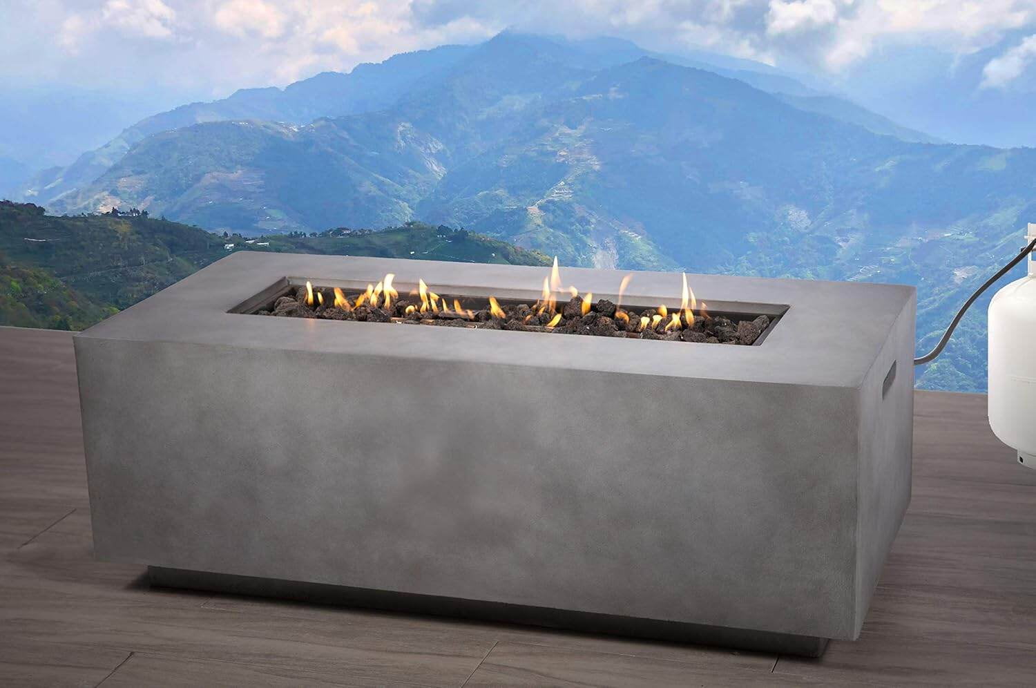 Outdoor Heater, Concrete Propane/Natural Gas Fire Pit Table, Natural ...
