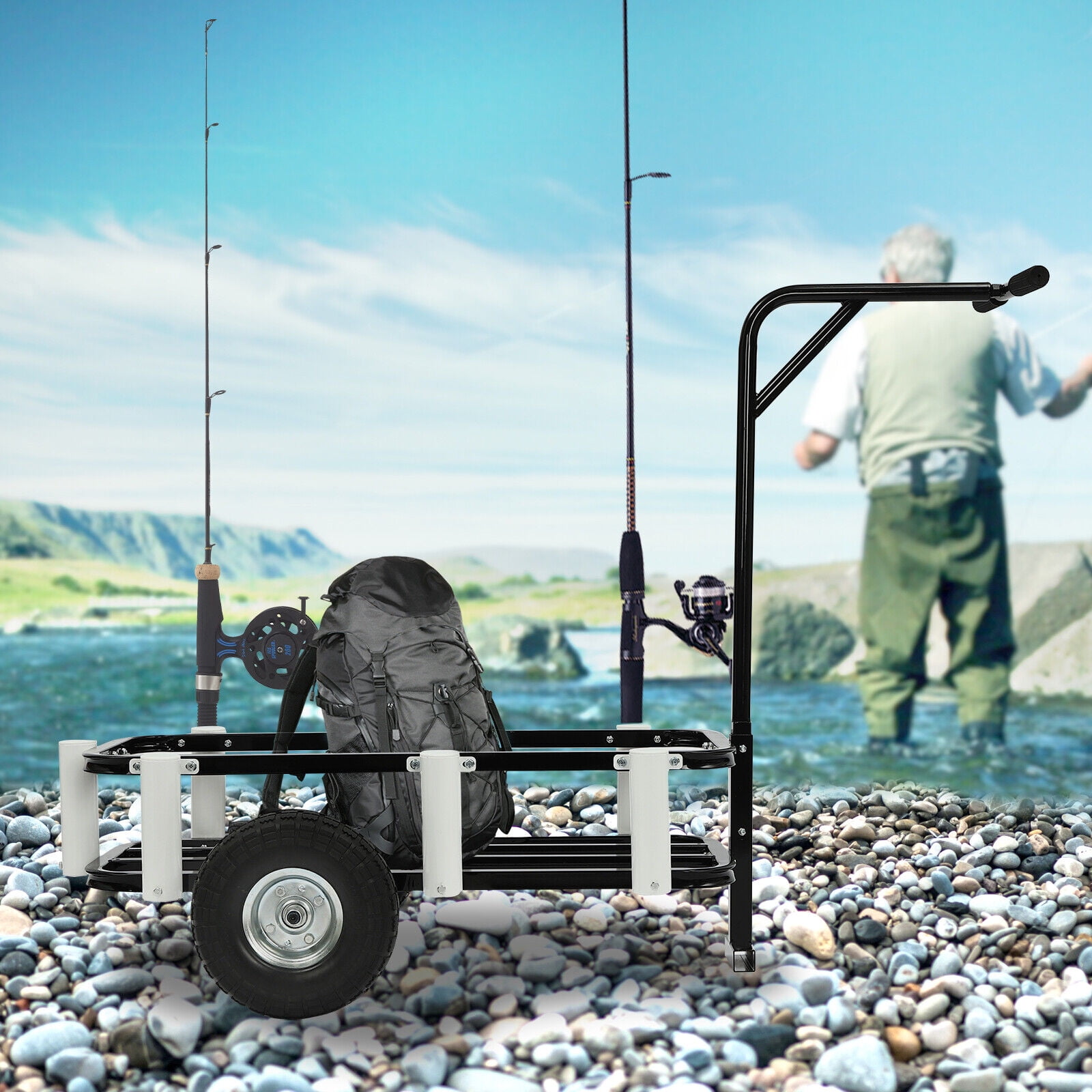 Outdoor Heavy Duty Fishing/Beach Cart, Cart with Large Wheels for ...