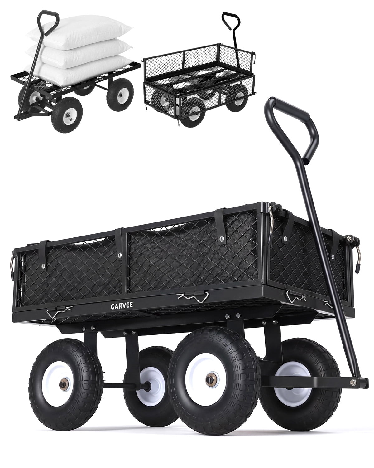 Outdoor Heavy-Duty Utility Cart, 400 lbs Capacity, 10" All-Terrain ...