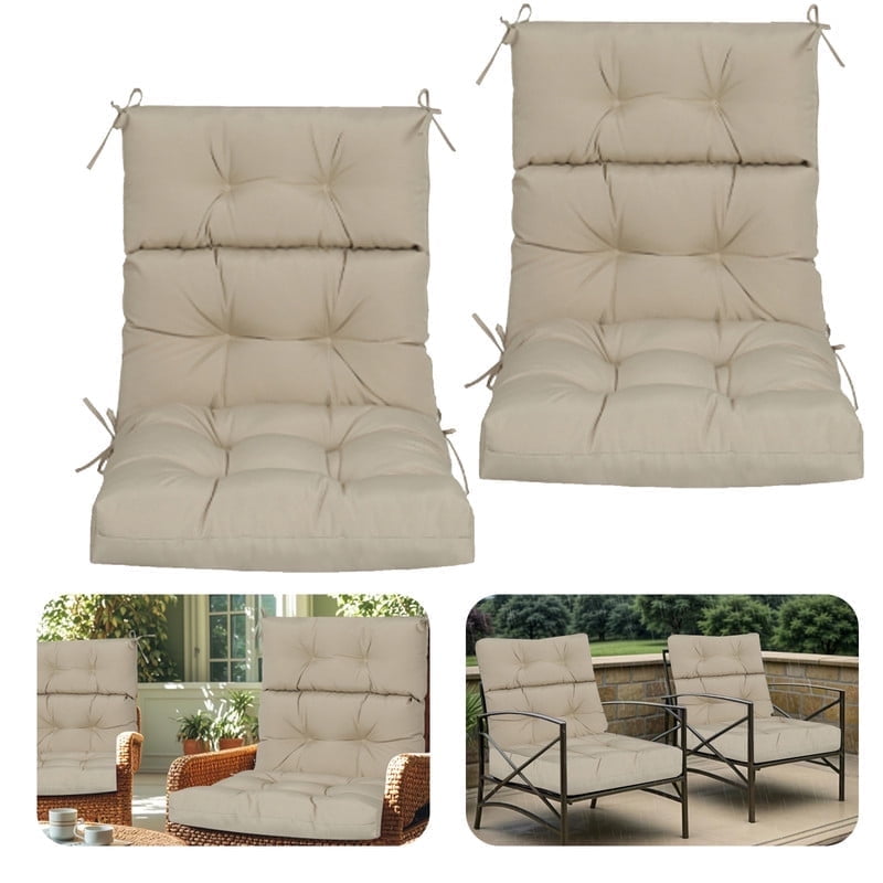 Outdoor High Back Patio Chair Cushions, Waterproof Fade Resistant ...