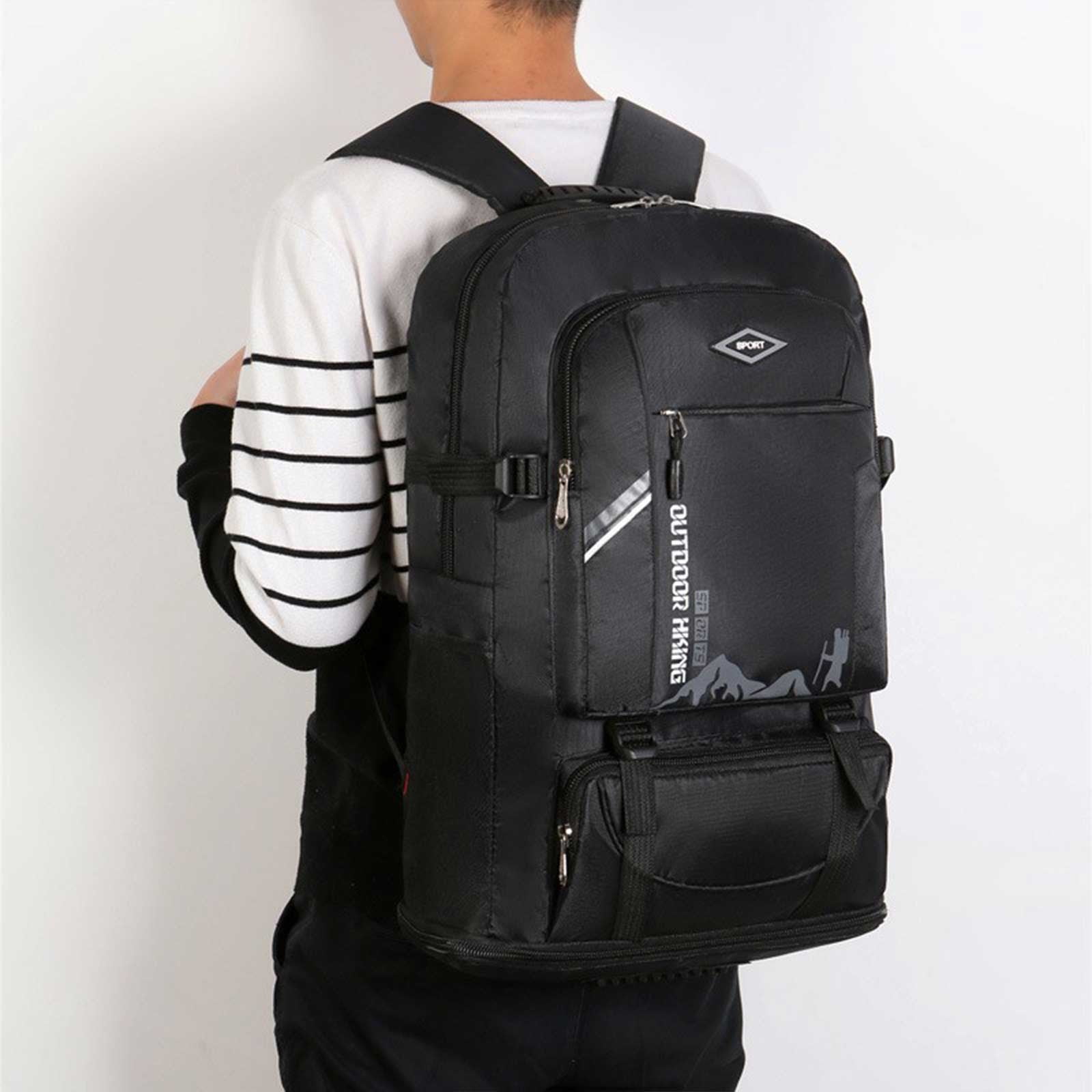 Outdoor Hiking Backpack, 50-60L Expandable Hiking Backpack Large ...