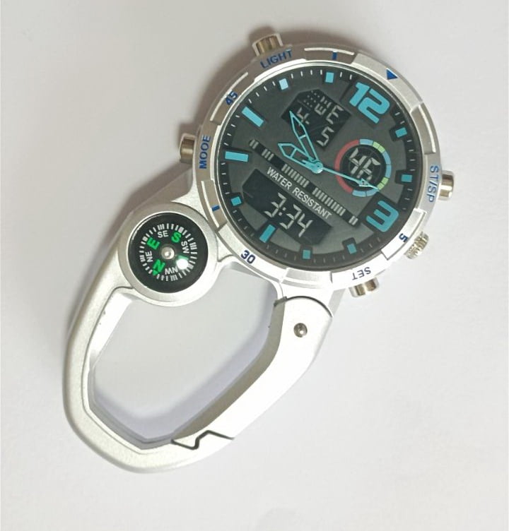 Outdoor Hiking Watch With Compass, Multi-function Carabiner Sports ...