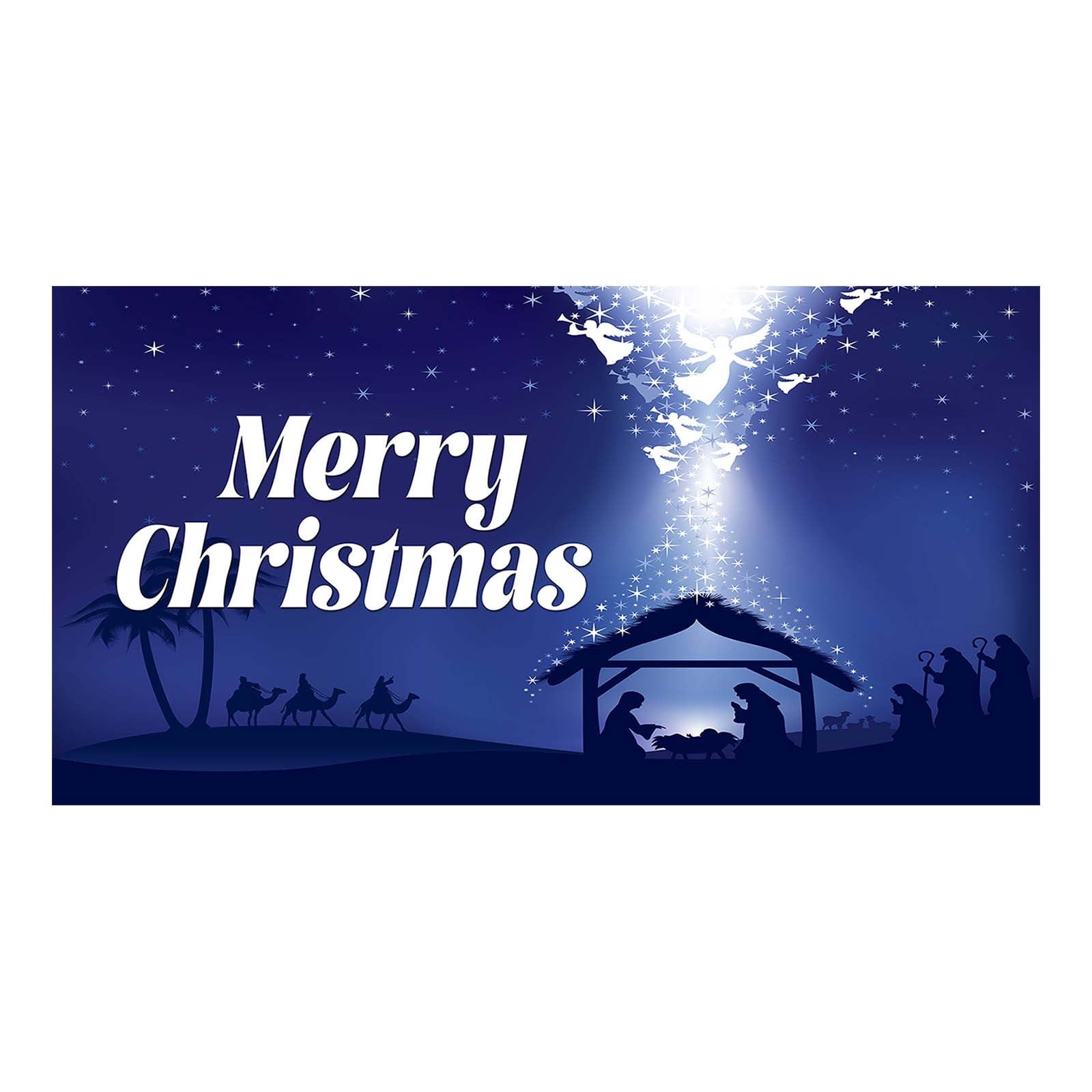 Outdoor Holy Nativity Christmas Holiday Garage Door Banner Cover Large ...