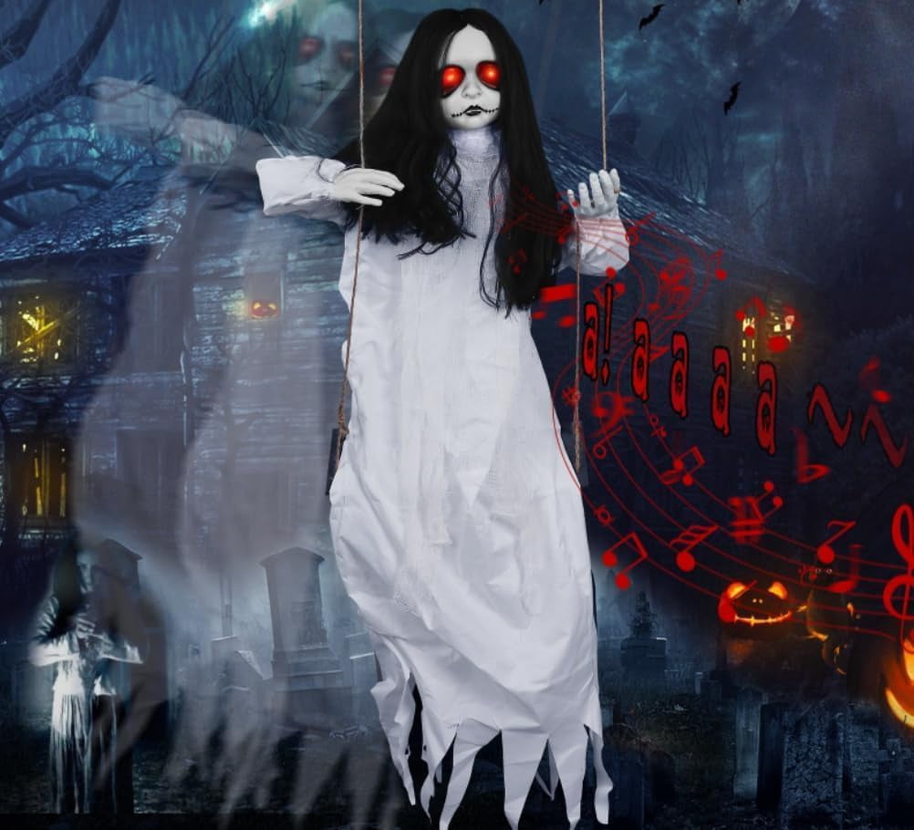 Outdoor Horror Halloween Decorations, Halloween Hanging Swinging Doll ...