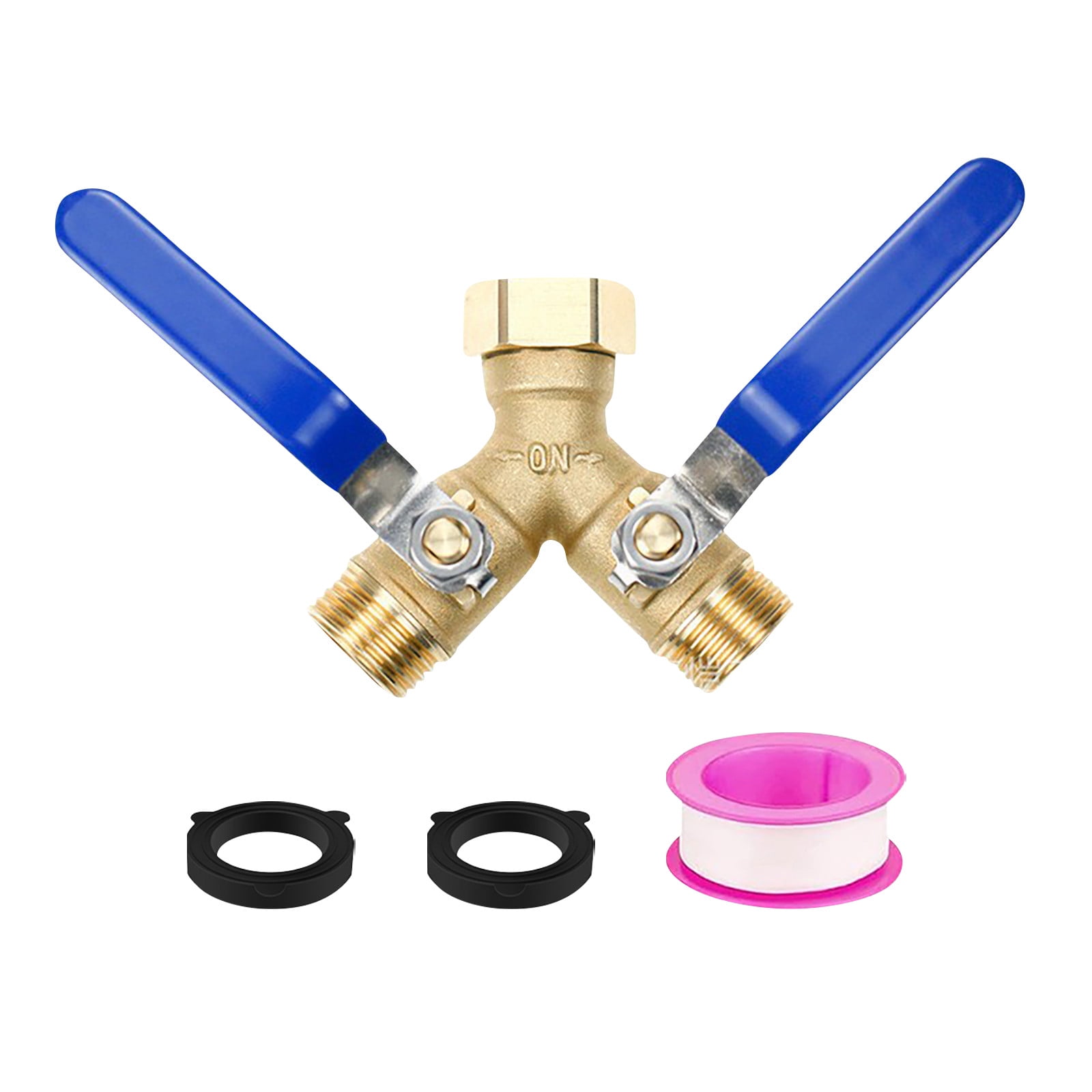 Outdoor Hose Y Splitter 2 Way - Solid Brass Construction with 304 ...