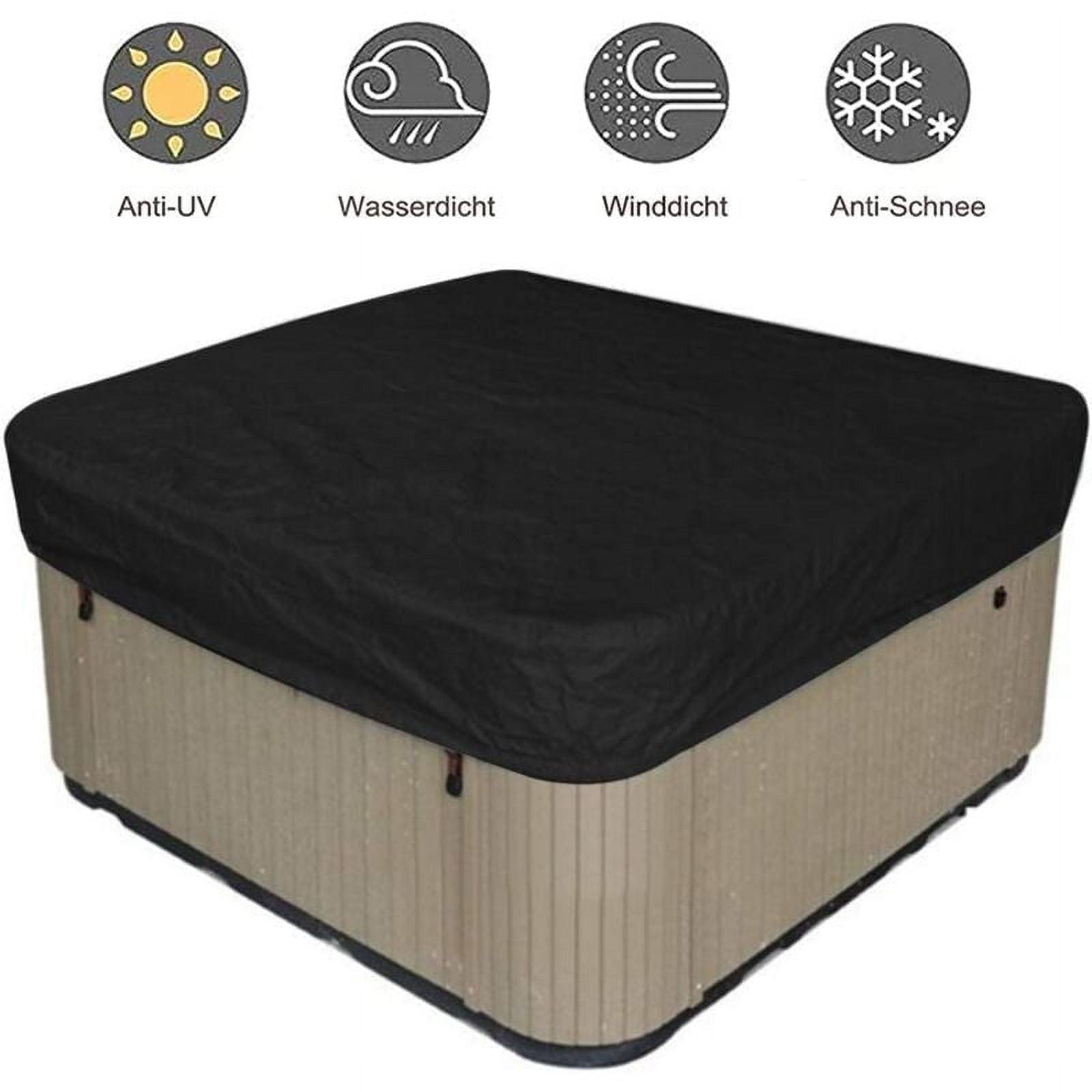 Outdoor Hot Tub Cover - Square Design, Heavy Duty Oxford Cloth, Fully ...
