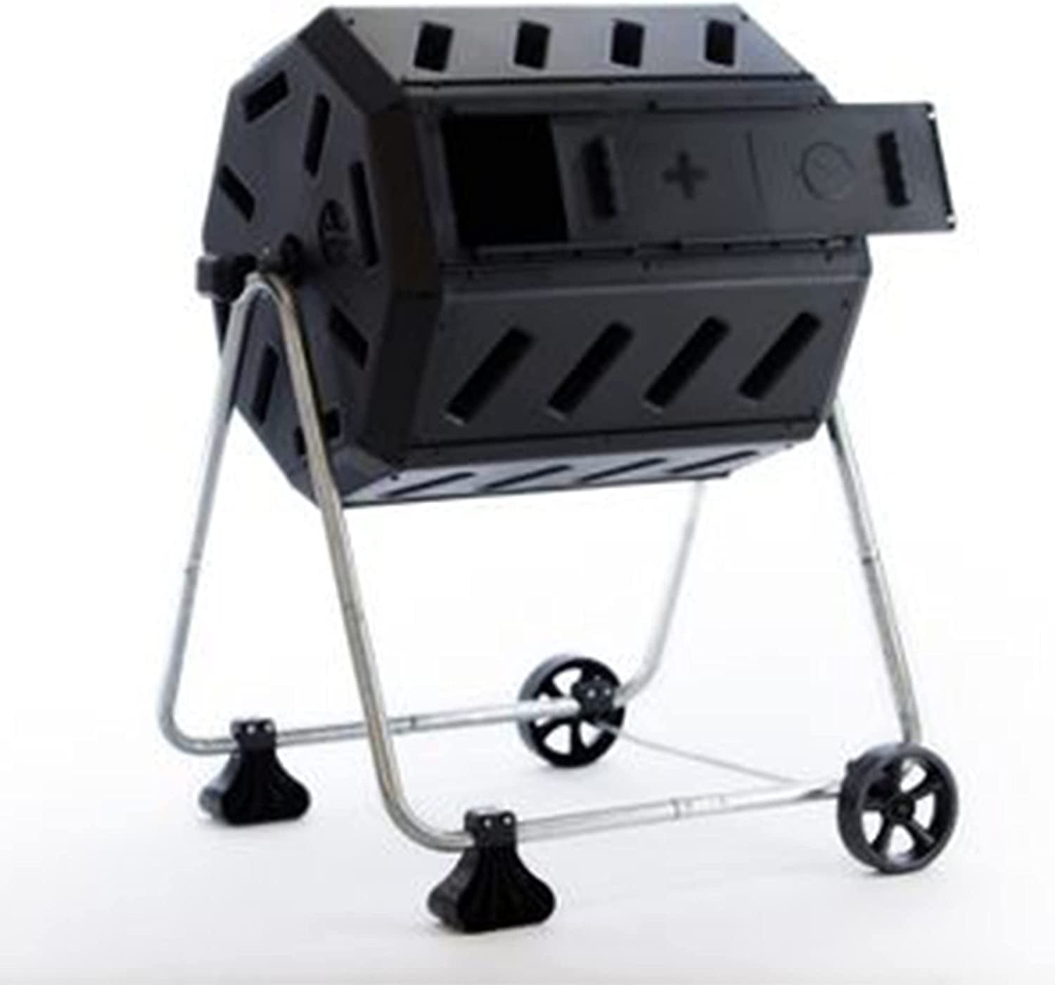 Outdoor IM4000-WK 37 Gallon Plastic Dual Chamber Tumbling Composter ...