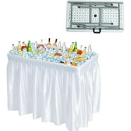 Gymax Portable 4FT Folding Ice Bin Table for Outdoor, Camping, Picnic ...