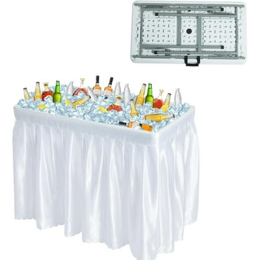 Gymax Portable 4FT Folding Ice Bin Table for Outdoor, Camping, Picnic ...