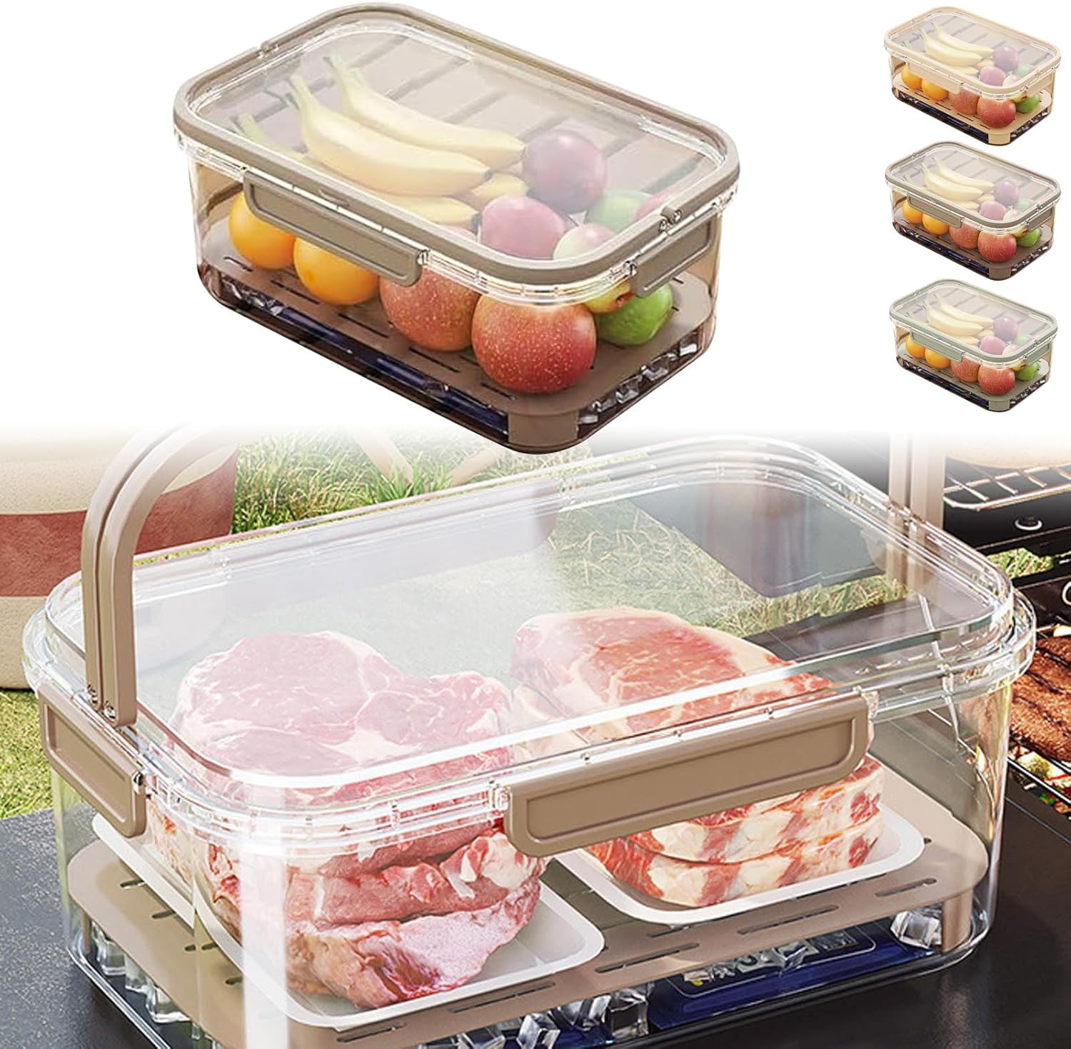 Outdoor Ice Preservation Box, Portable Snackle Box Container with Ice ...