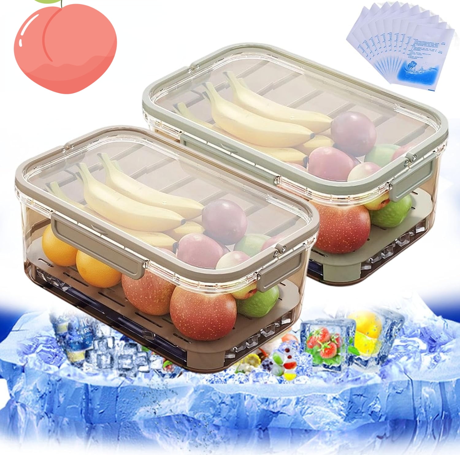 Outdoor Ice Preservation Box, Snackle Box Container with Ice Pack ...