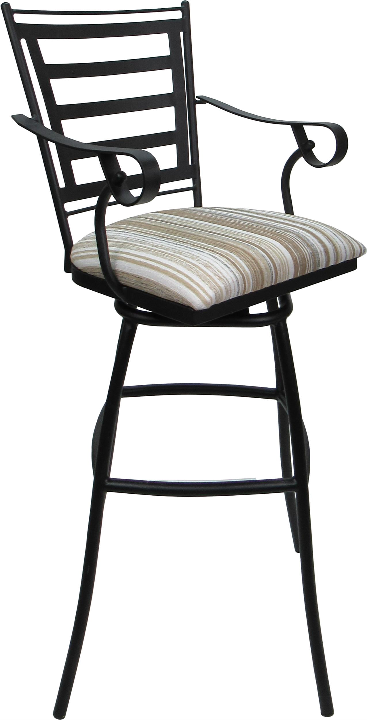 Aluminum Outdoor Indoor Bar Stool 30" Seat-Jenna Arms-Drift White ...