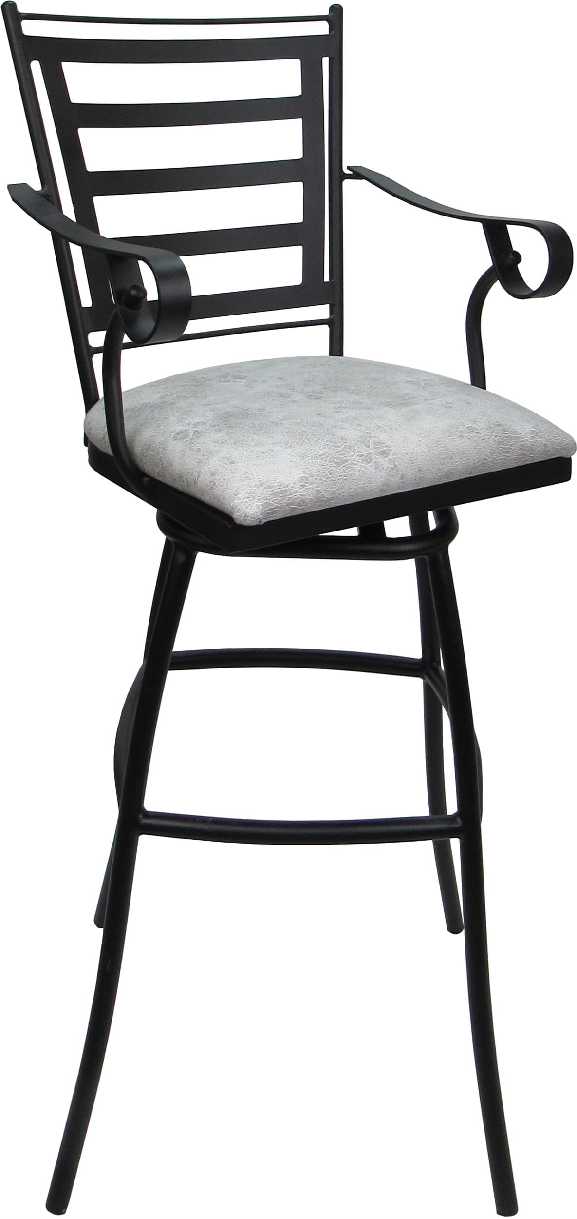 Aluminum Outdoor Indoor Bar Stool 30" Seat-Jenna Arms-UH Wh Stone Vinyl ...