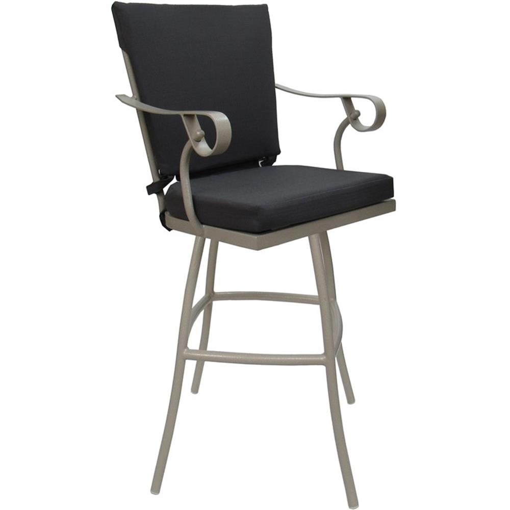 Outdoor/Indoor Counter Bar Stool 26" Jamey - Dark Gray Linen - Beige ...